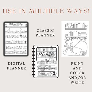 Reading Log Digital Bookshelf Reading Tracker Printable Bundle 15 ...