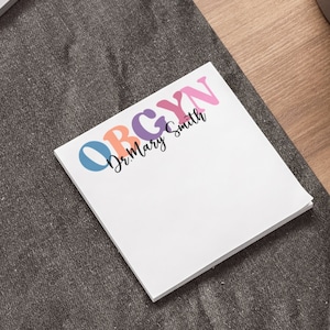 Personalized OBGYN Post It Note Custom Obstetrics Notepad Doctor ...