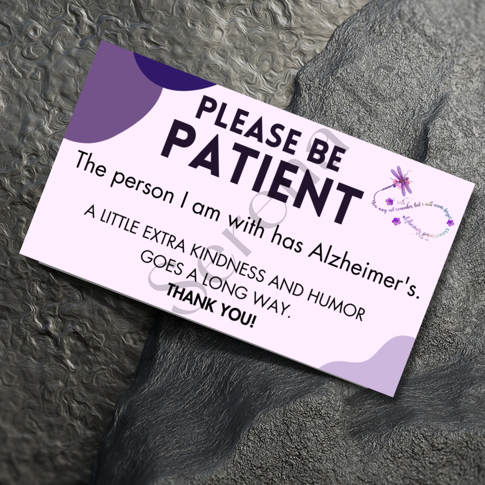Canva Template Alzheimers Card Editable Digital Download Alzheimers ...