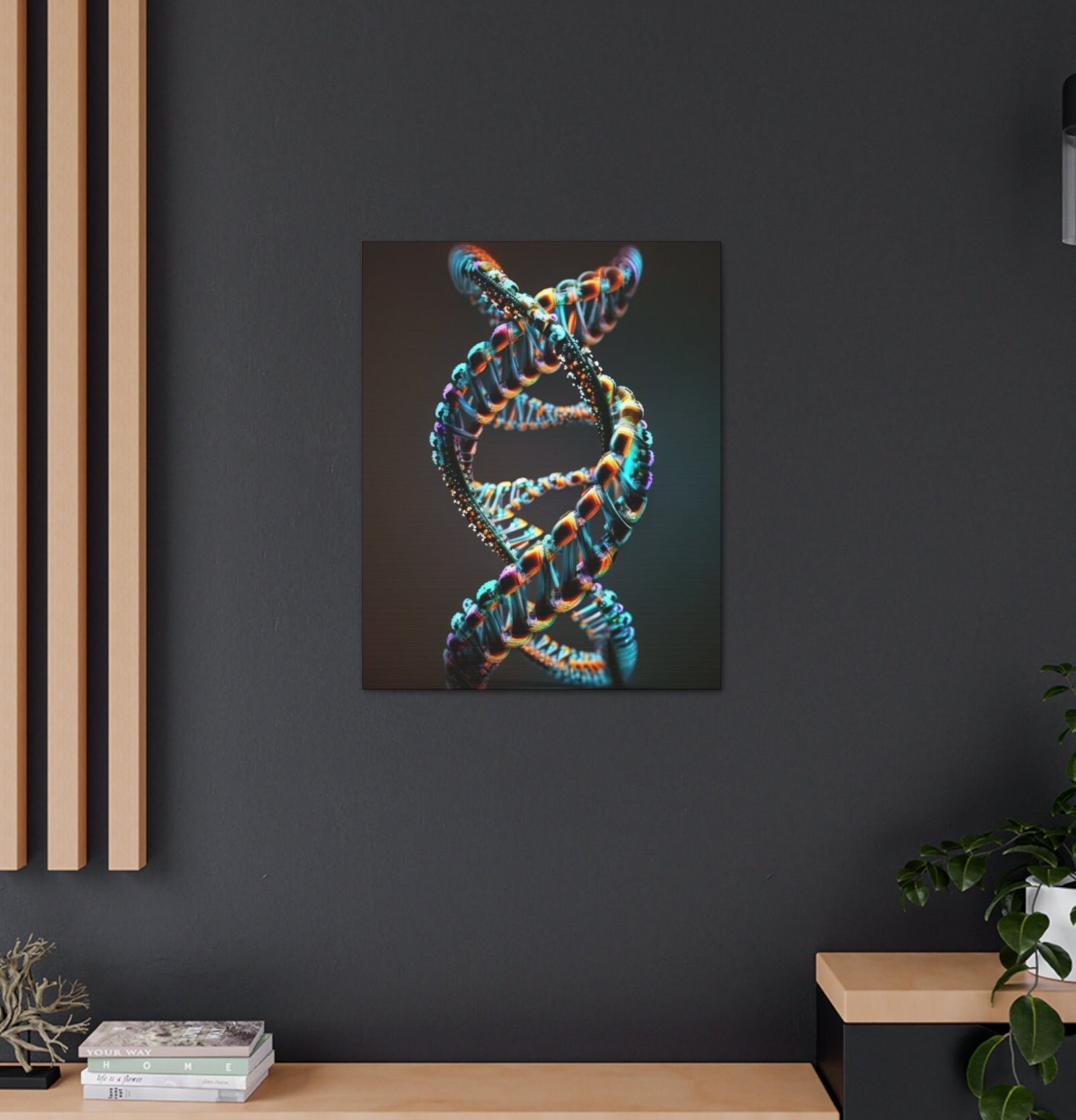 DNA Wall Art, Futuristic Double Helix, Blue Double Helix, Double Helix ...