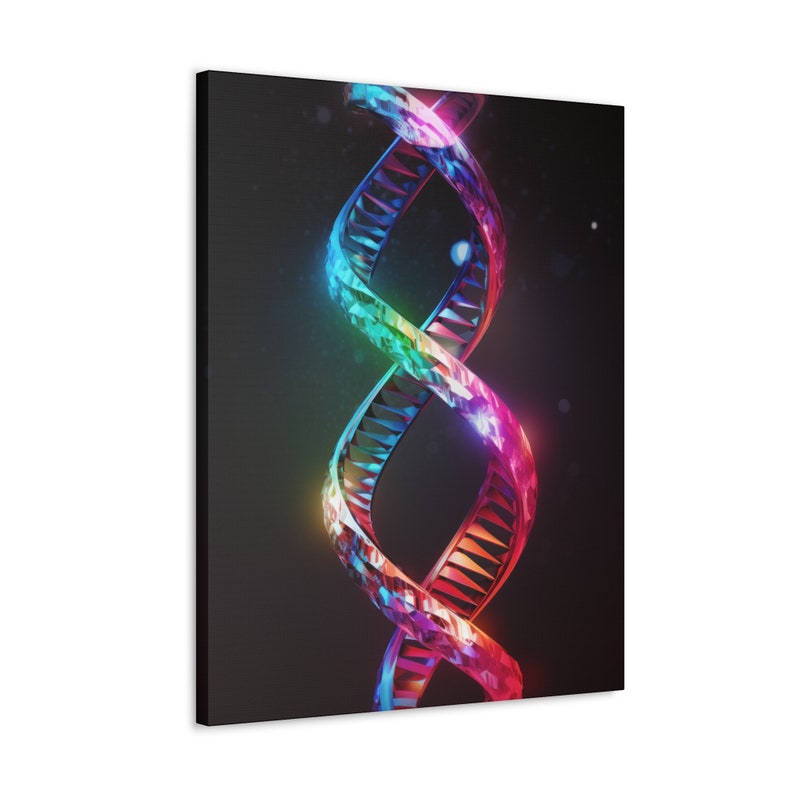 DNA Wall Art, Vibrant Double Helix, Colored Double Helix, Double Helix ...