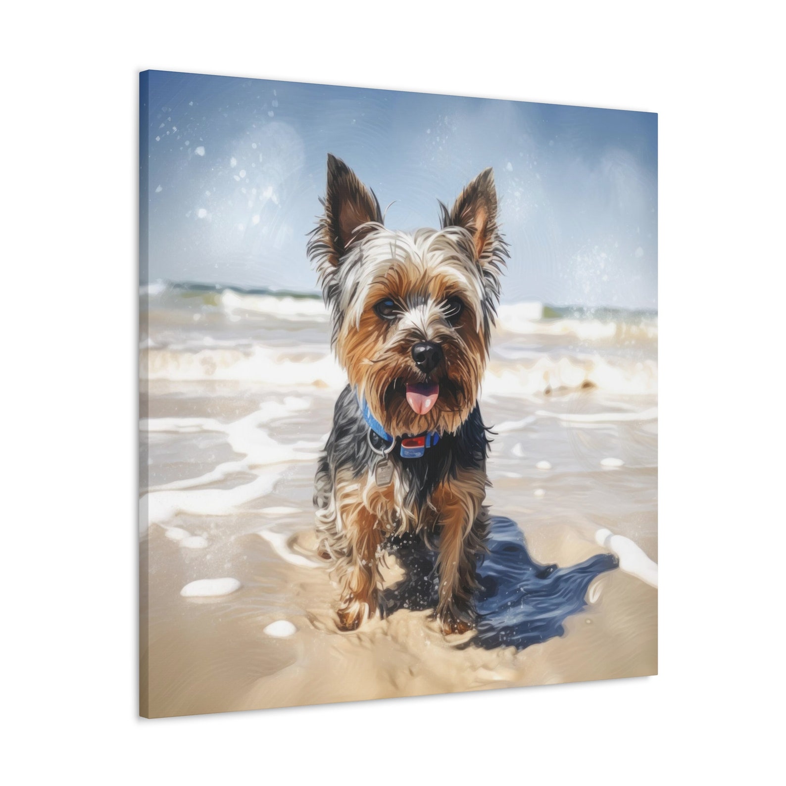 Yorkshire Terrier at the Beach, Yorkie Watercolor, Dog Artwork, Yorkie ...