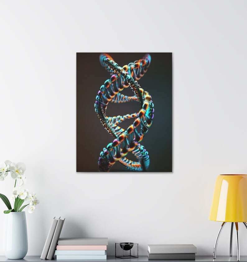 DNA Wall Art, Futuristic Double Helix, Blue Double Helix, Double Helix ...