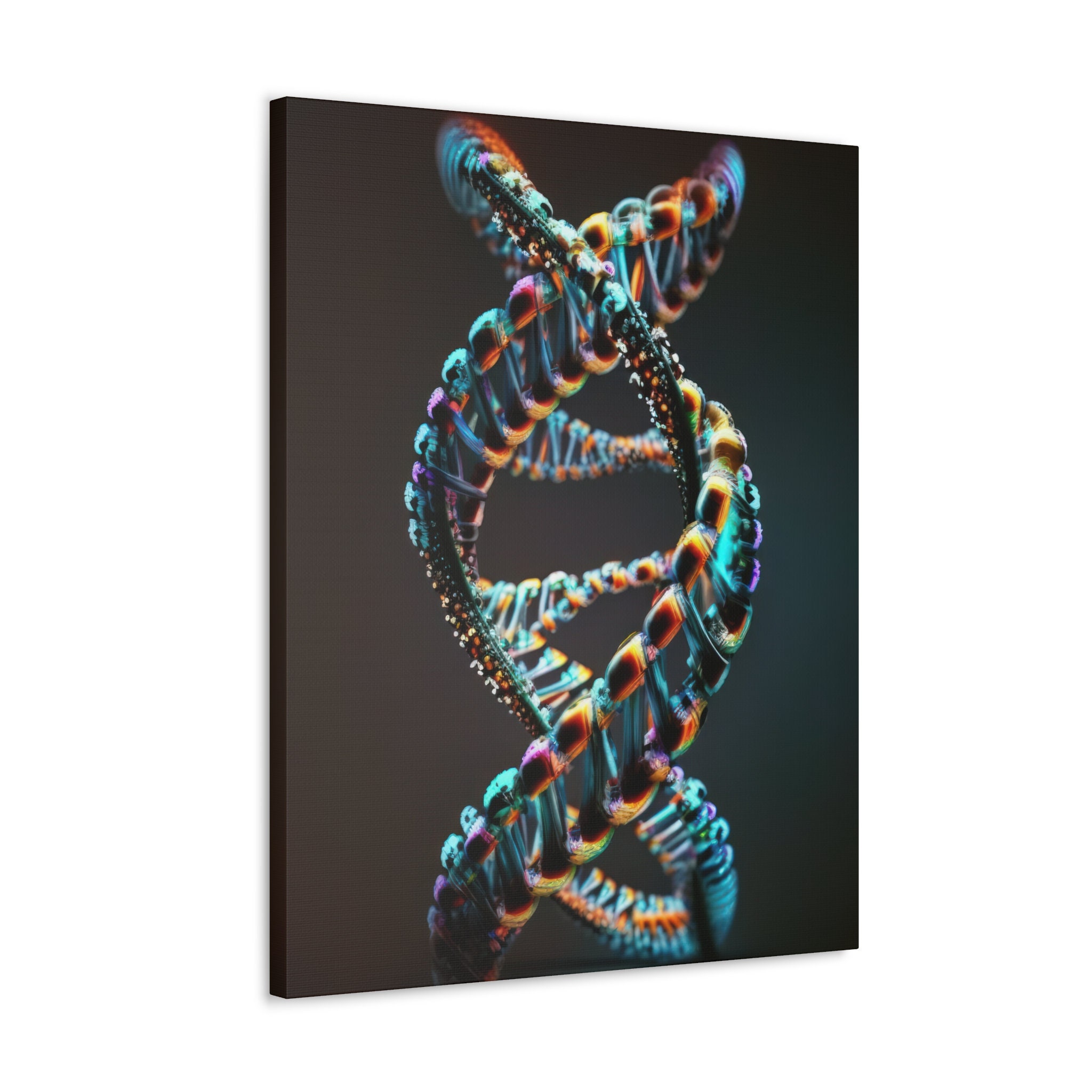 DNA Wall Art, Futuristic Double Helix, Blue Double Helix, Double Helix ...