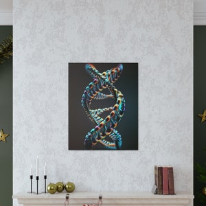 DNA Wall Art, Futuristic Double Helix, Blue Double Helix, Double Helix ...