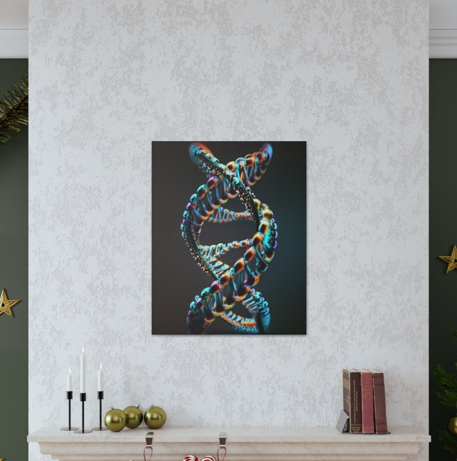 DNA Wall Art, Futuristic Double Helix, Blue Double Helix, Double Helix ...