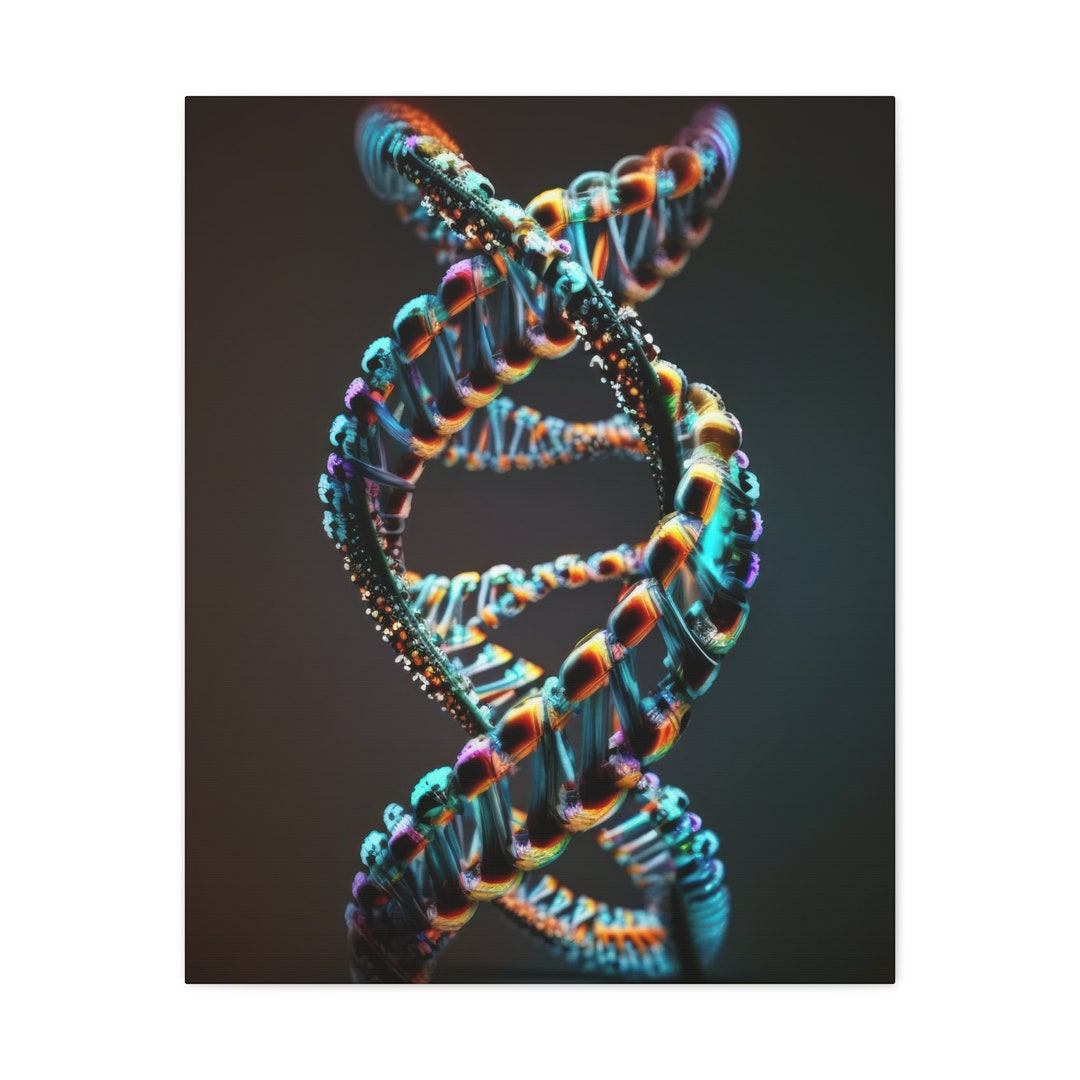 Colorful DNA Canvas Print, Science Wall Art, Biology Decor - Etsy