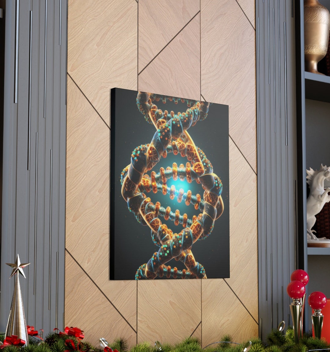 DNA Wall Art, Gold Double Helix, Double Helix Wall Art, DNA Double ...