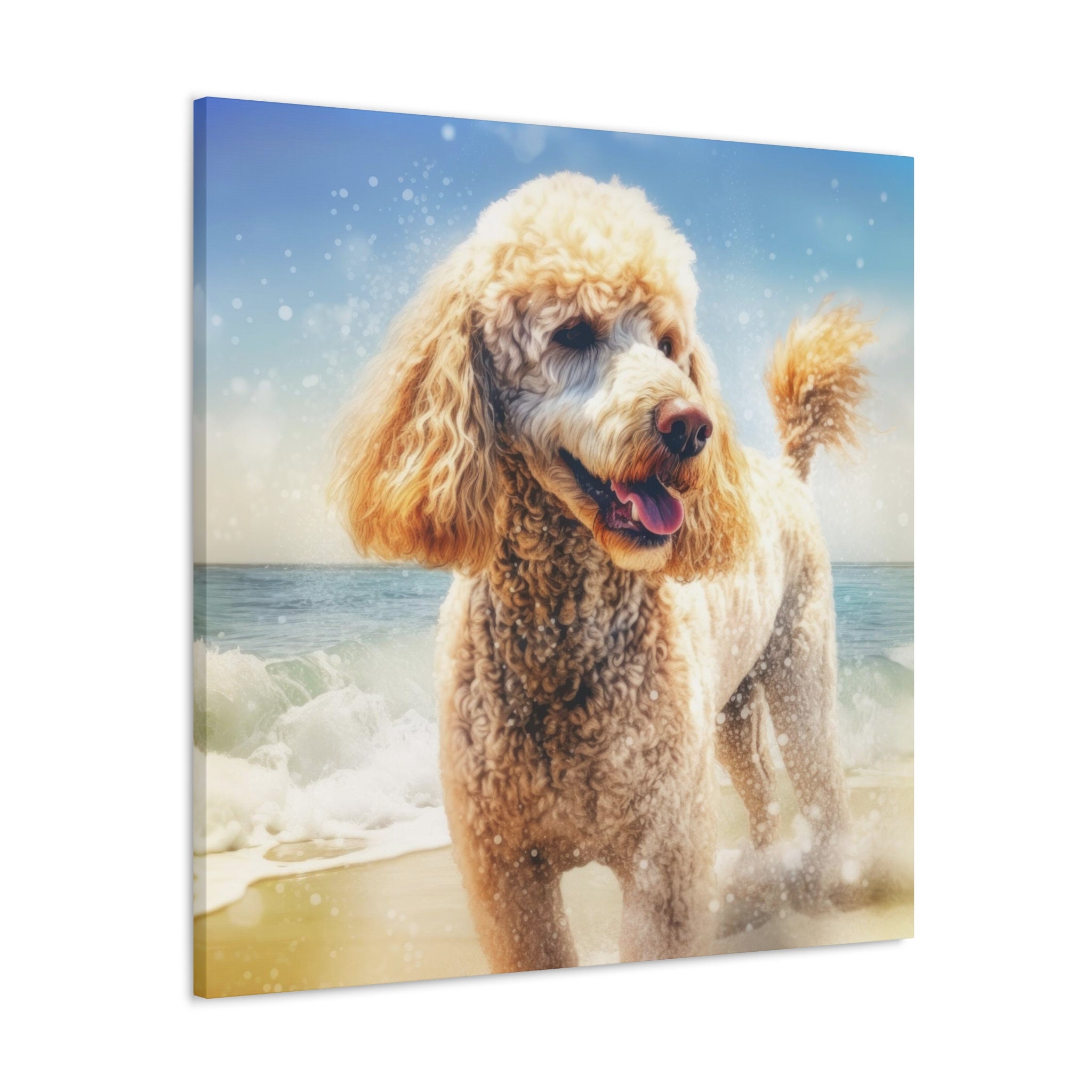 Poodle on the Beach, Poodle Watercolor, Poodle Wall Art, Dog Artwork ...