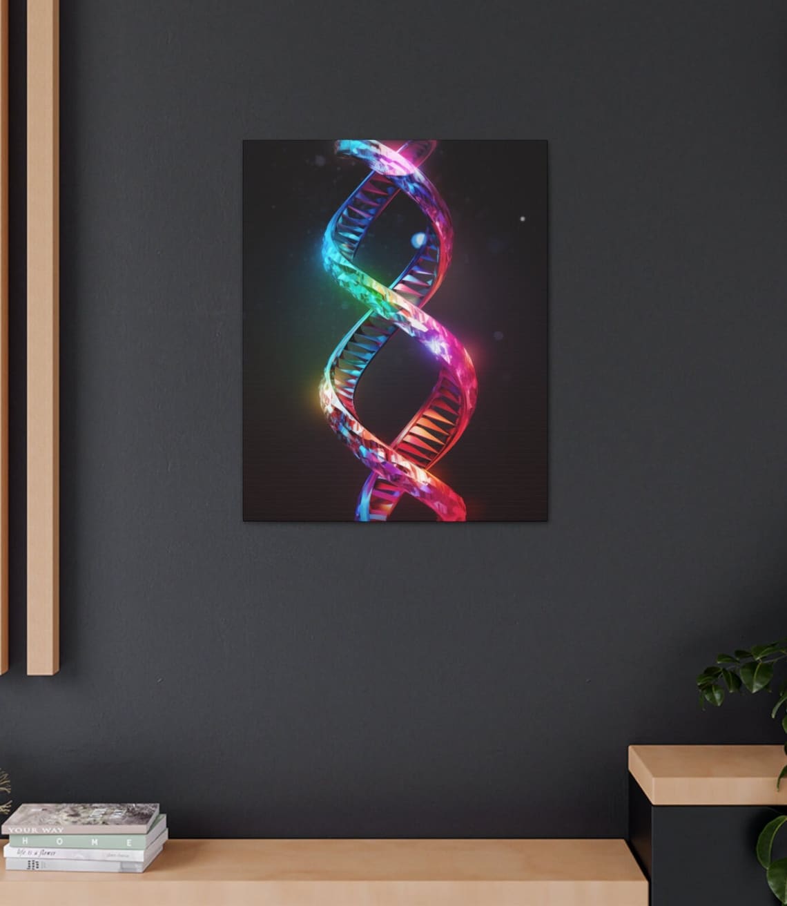 DNA Wall Art, Vibrant Double Helix, Colored Double Helix, Double Helix ...