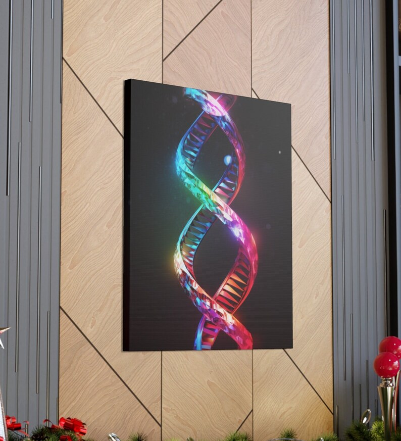DNA Wall Art, Vibrant Double Helix, Colored Double Helix, Double Helix ...