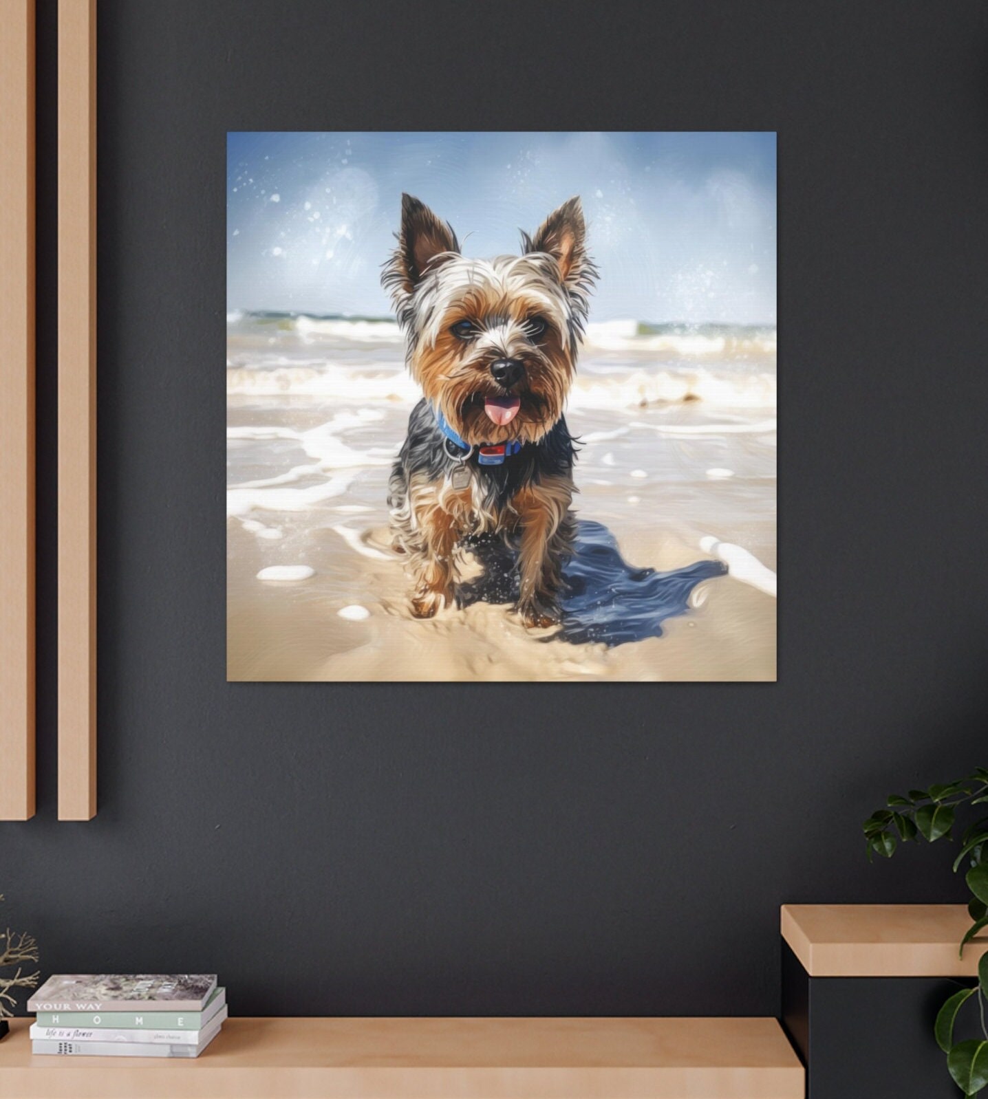 Yorkshire Terrier at the Beach, Yorkie Watercolor, Dog Artwork, Yorkie ...