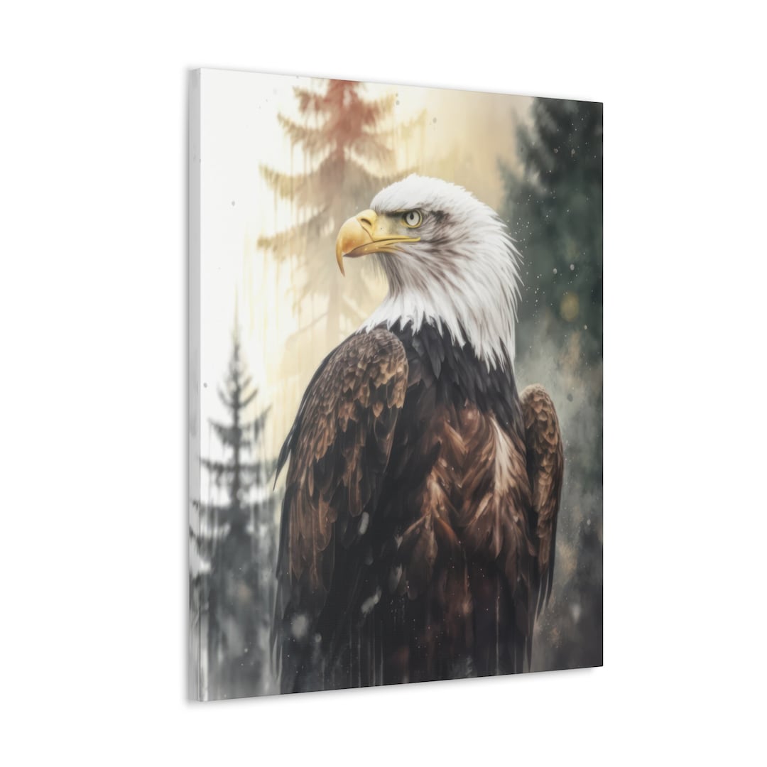 Bald Eagle in the Trees, Eagle Wall Art, Bald Eagle Canvas Art ...