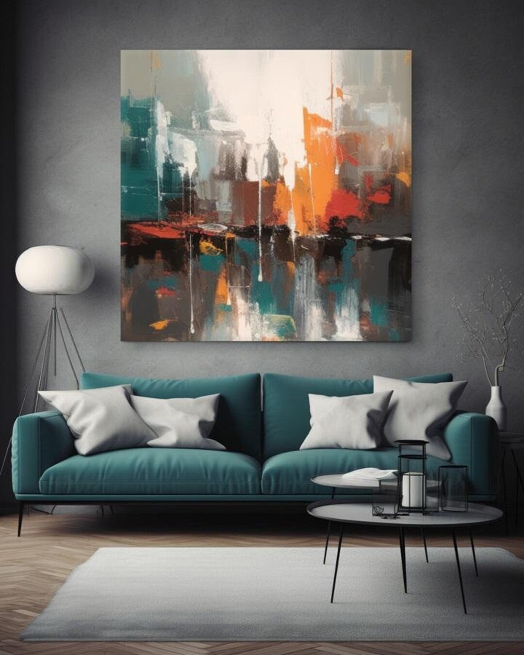 Modern Abstract Cityscape, Cityscape Art, Colorful Modern Art, Skyline ...