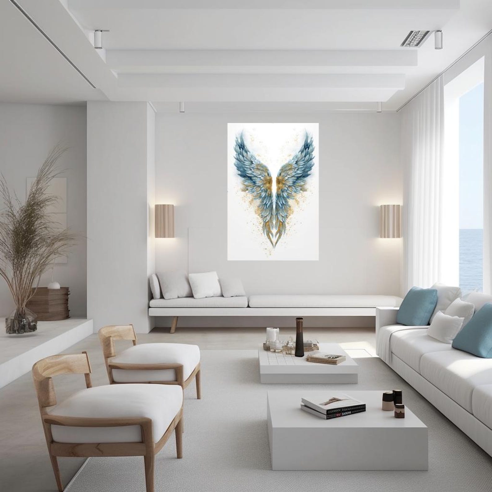 Beautiful Angel Wings Artwork, Angel Canvas Art, Angel Wings Gifts ...