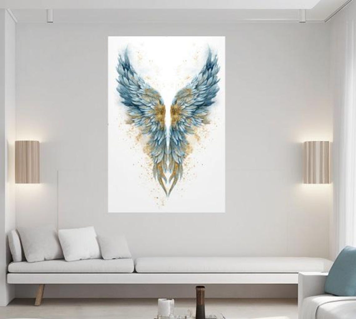 Beautiful Angel Wings Artwork, Angel Canvas Art, Angel Wings Gifts ...