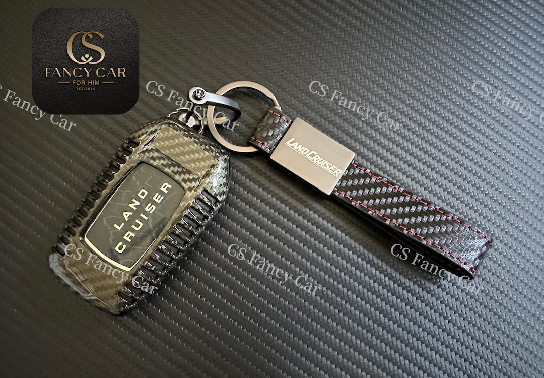 Land Cruiser Genuine Carbon Fiber Keyring Key Fob Cover for Toyota Land ...