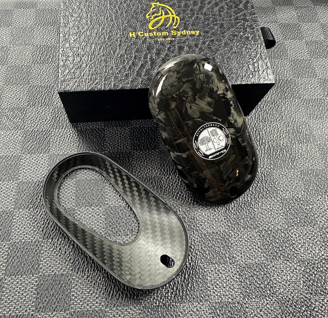 Premium Forged Carbon Fiber Key Fob Cover for Mercedes AMG New C Glc E ...