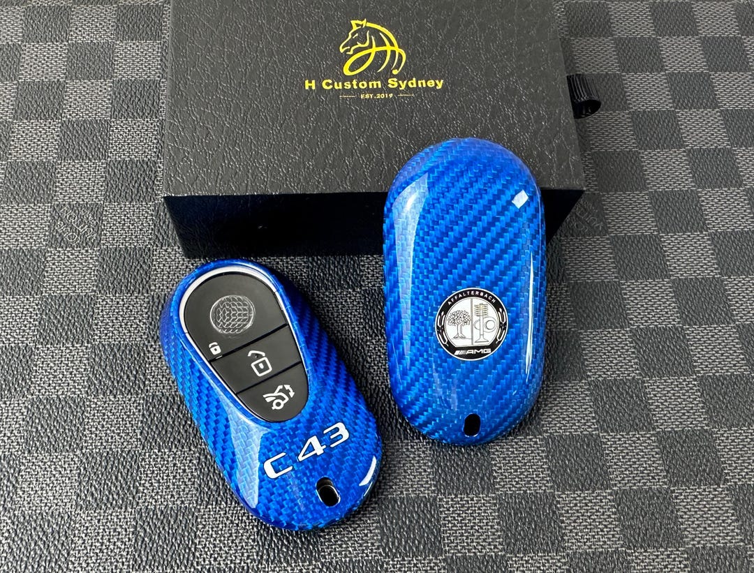 Premium Fiber Keyring Key Fob Cover for Mercedes W206 C43 X254 GLC43 ...