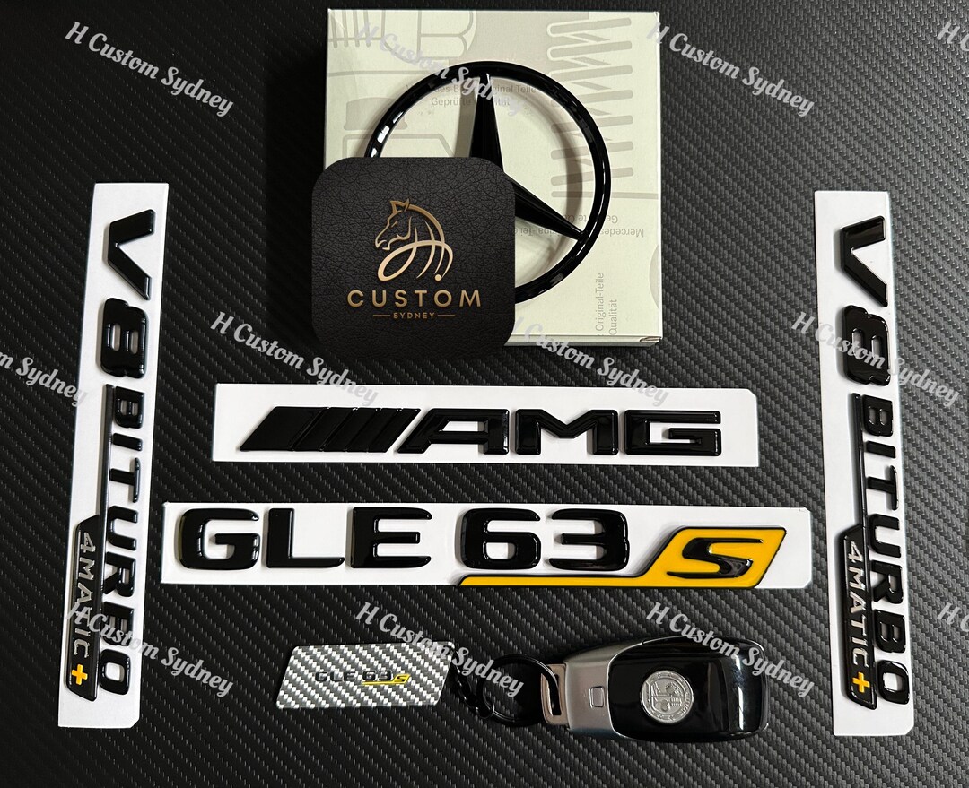 GLE63S Gloss Black Badges Emblems Package for Mercedes GLE63S V167 ...