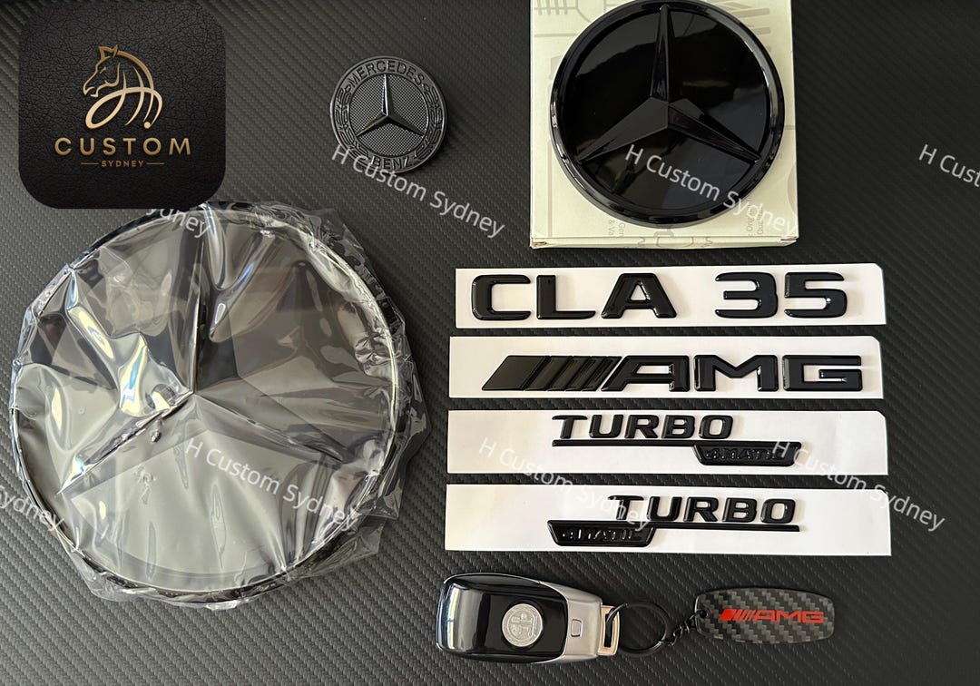 All Black CLA35 Full Badges Package for Mercedes AMG CLA35 C118 ...
