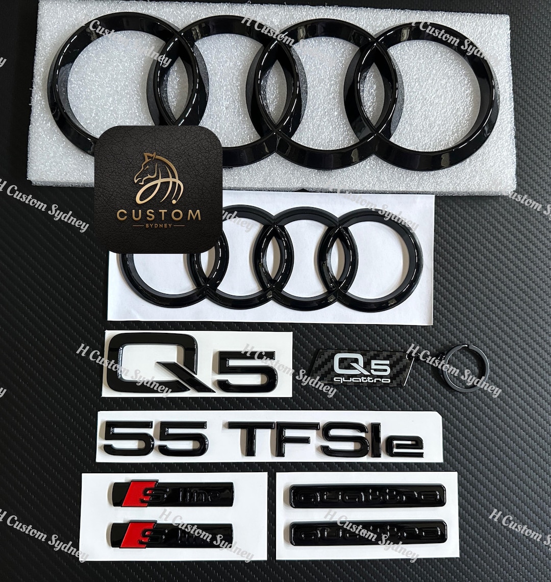 Q5 Gloss Black Full Badges Package for Audi Q5 55tfsie 50tfsie 2023 ...