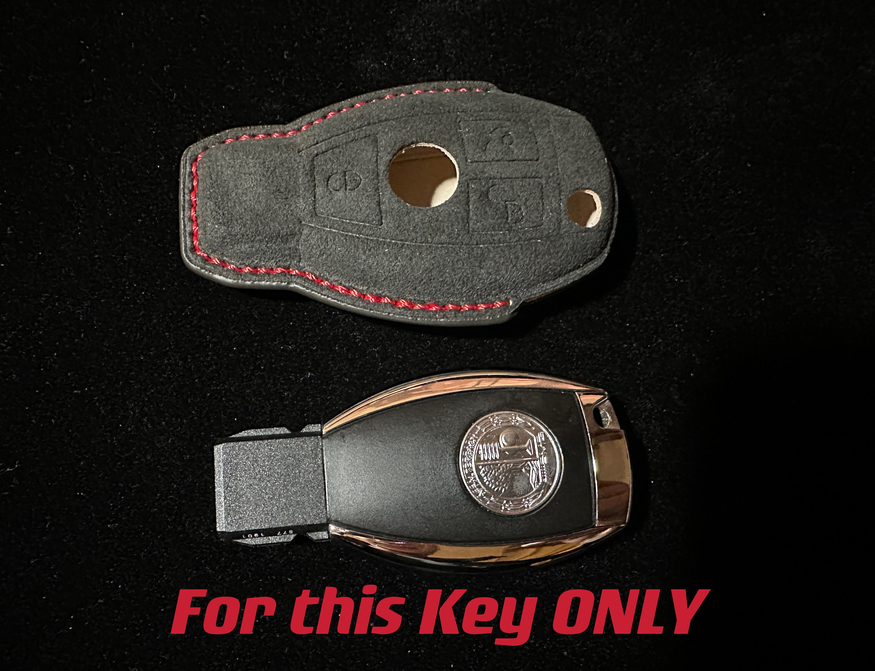 Premium Alcantara Leather Key Fob Cover Case for Mercedes AMG Model ...