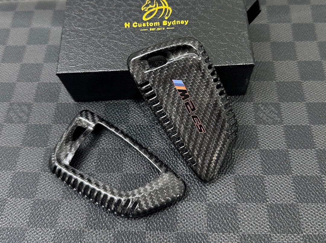 M2CS Genuine Carbon Fiber Keyring Key Fob Cover Pack for BMW New M2CS ...