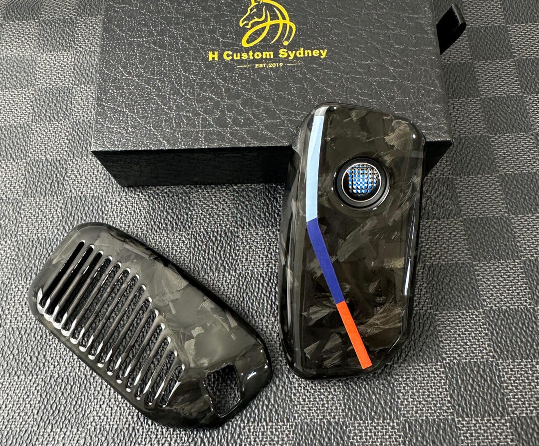 Luxury Forged Carbon Fiber Key Fob Cover Case for BMW New I5 I7 Ix 5 7 ...