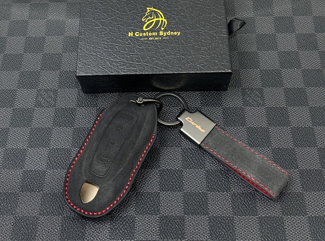 Alcantara Key Case Keychain Set for Porsche Macan EV 4S Turbo Exclusive ...