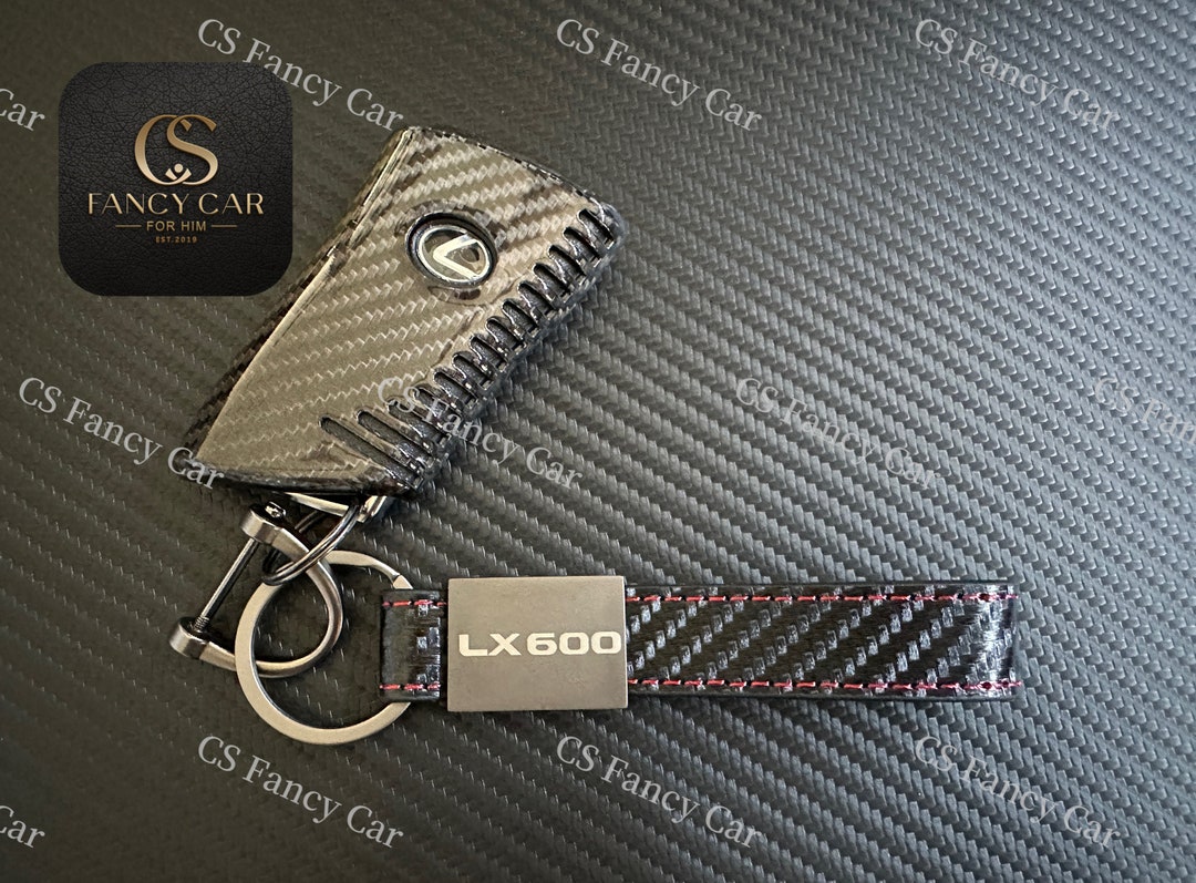 LX600 Genuine Carbon Fiber Keyring Key Fob Cover for Lexus LX600 Model ...