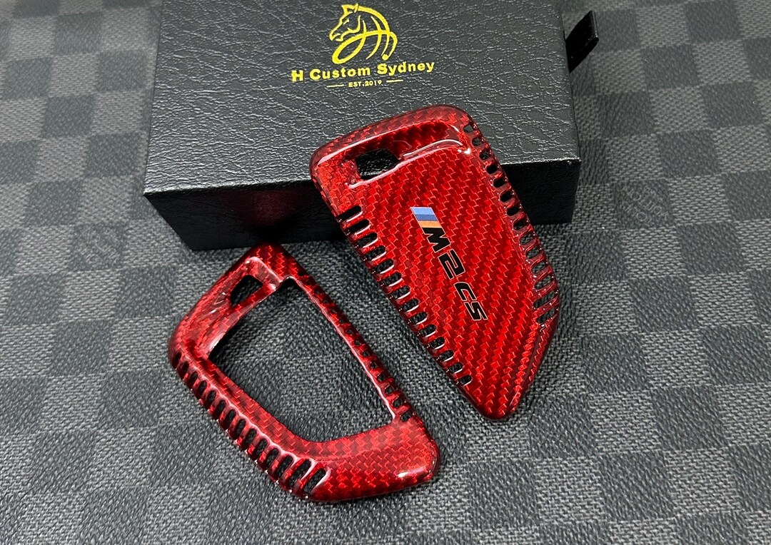 M2CS Genuine Carbon Fiber Keyring Key Fob Cover Pack for BMW New M2CS ...