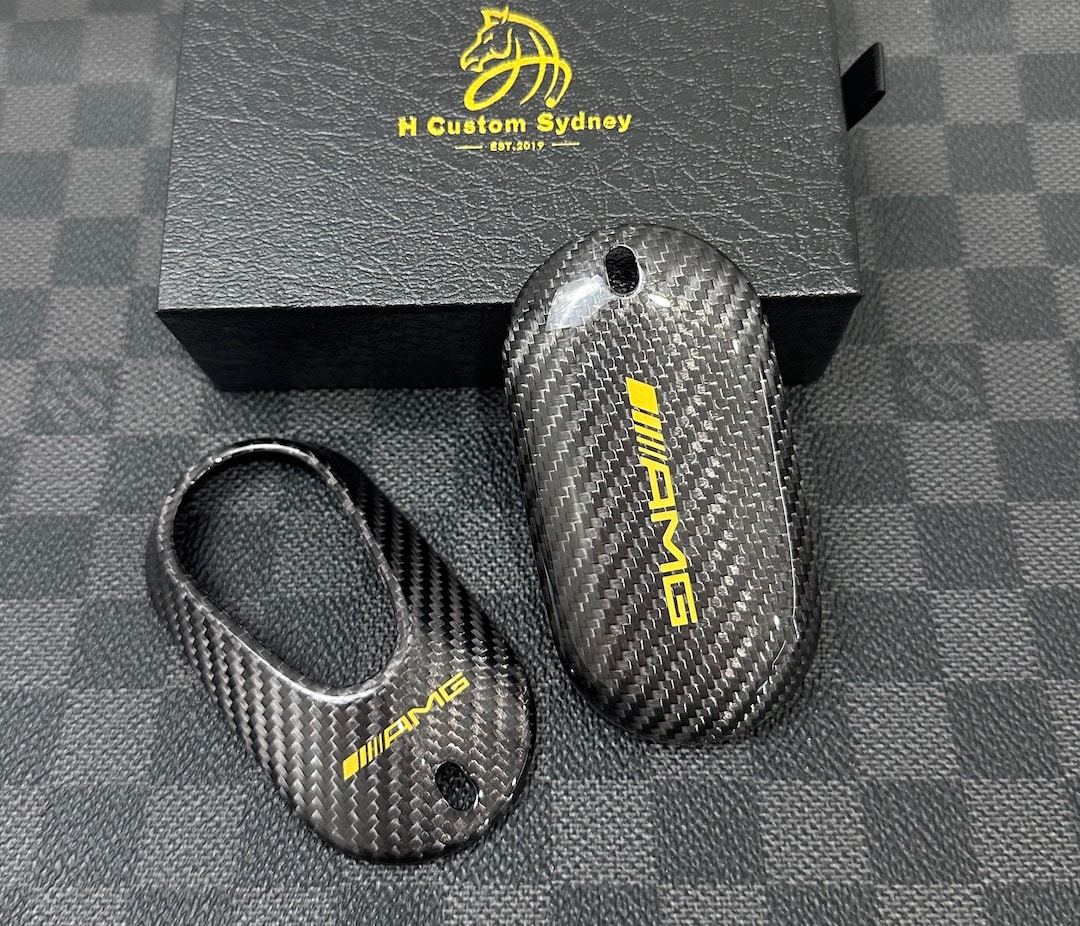 Premium Carbon Fiber Key Fob Cover for Mercedes AMG New C Glc E S Class ...