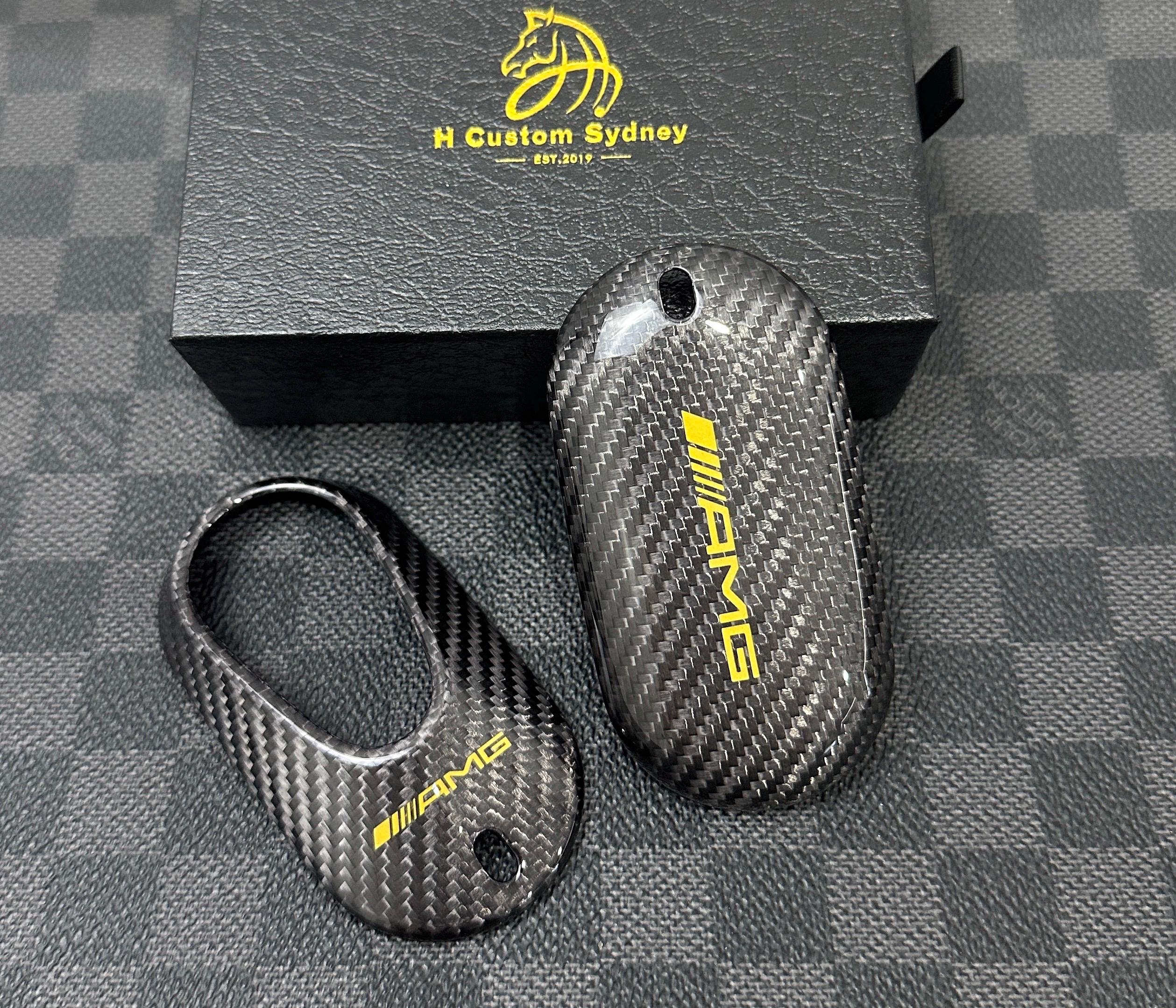 Premium Carbon Fiber Key Fob Cover for Mercedes AMG New C Glc E S Class ...