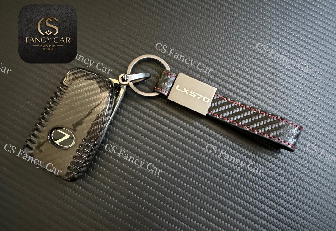 LX570 Genuine Carbon Fiber Keyring Key Fob Cover for Lexus LX570 Model ...