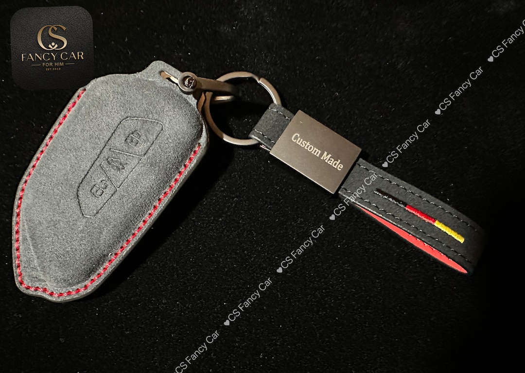 Premium Alcantara Leather Key Fob Cover Case for VW Golf R 8th ...