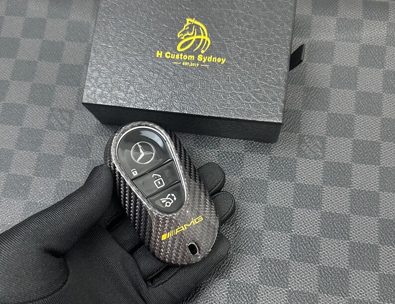 Premium Carbon Fiber Key Fob Cover for Mercedes AMG New C Glc E S Class ...