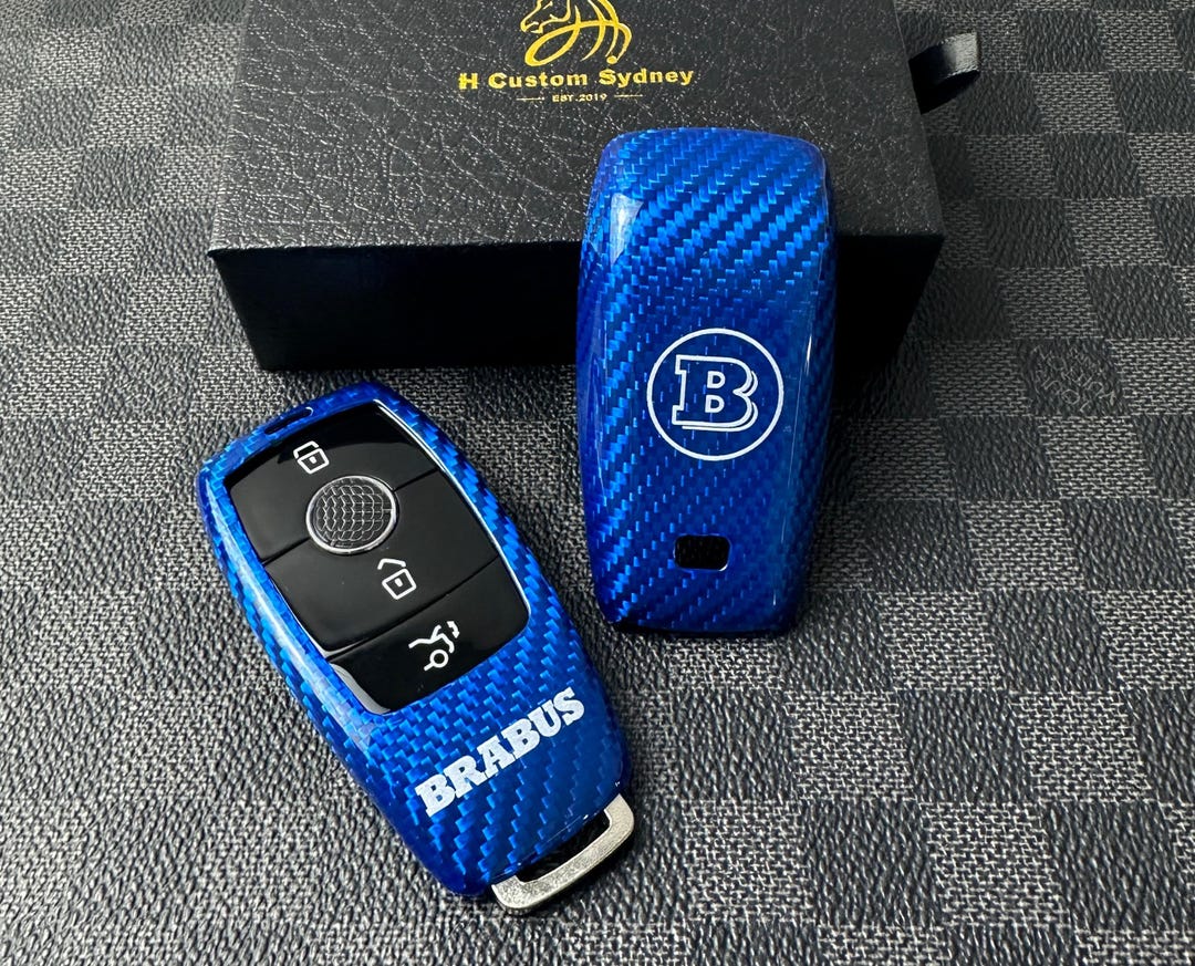 Brabus Style Premium Fiber Key Fob Cover Case for Mercedes AMG Model ...