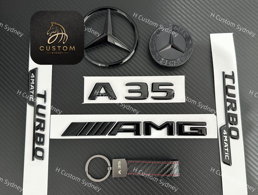 Gloss Black A35 AMG Badges Package for Mercedes A35 W177 V177 Exclusive ...