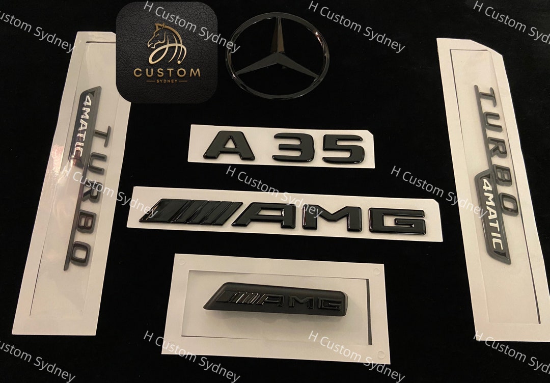 Gloss Black A35 AMG Badges Package for Mercedes A35 W177 V177 Exclusive ...