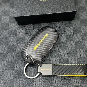 Premium Carbon Fiber Key Fob Cover for Mercedes AMG New C Glc E S Class ...