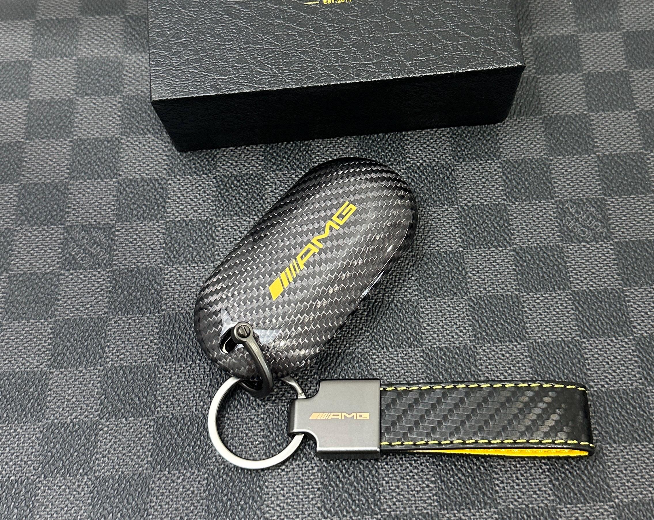 Premium Carbon Fiber Key Fob Cover for Mercedes AMG New C Glc E S Class ...