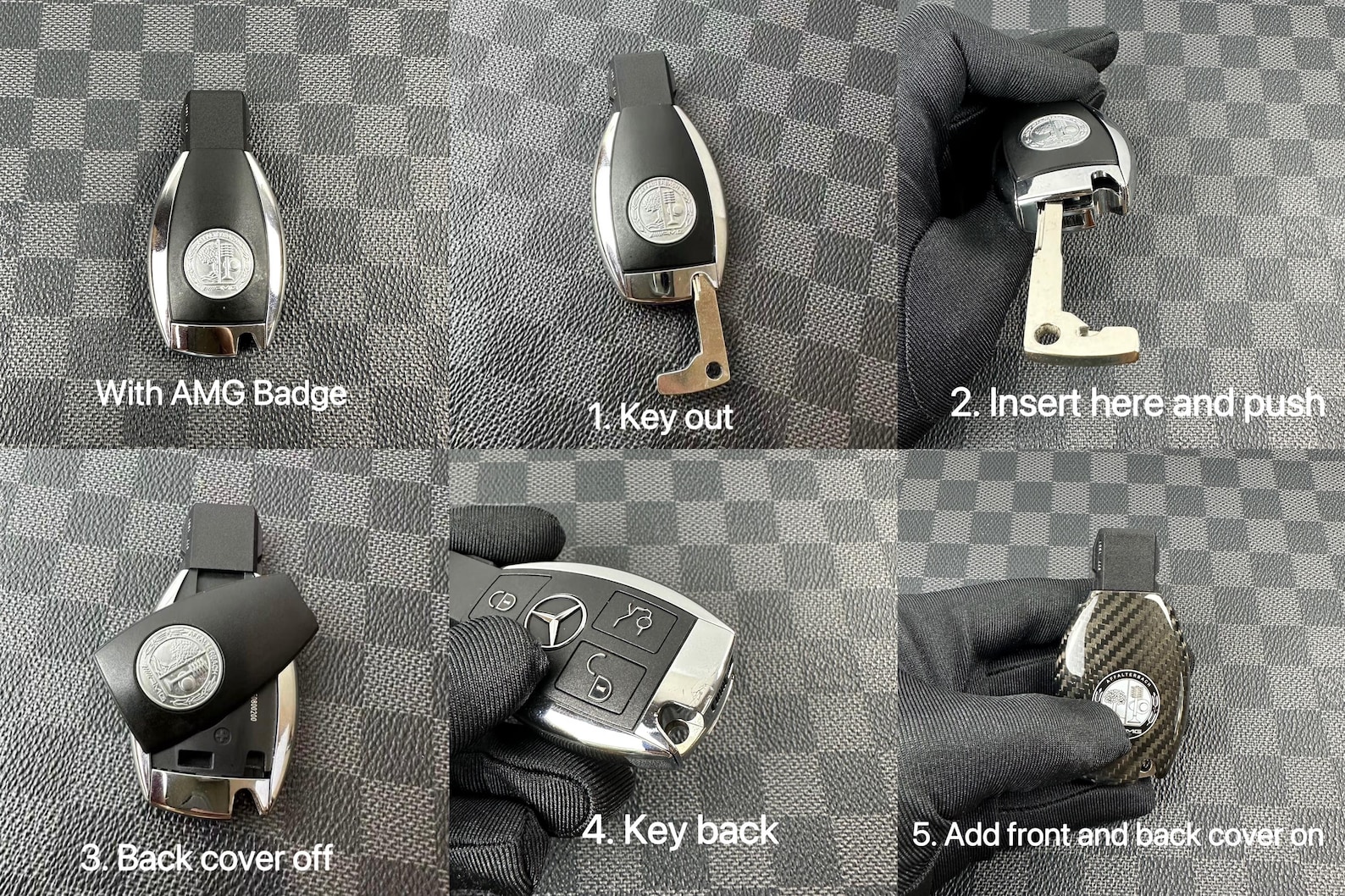 Premium Genuine Carbon Fiber AMG Key Fob Cover Pack for Mercedes A45 ...