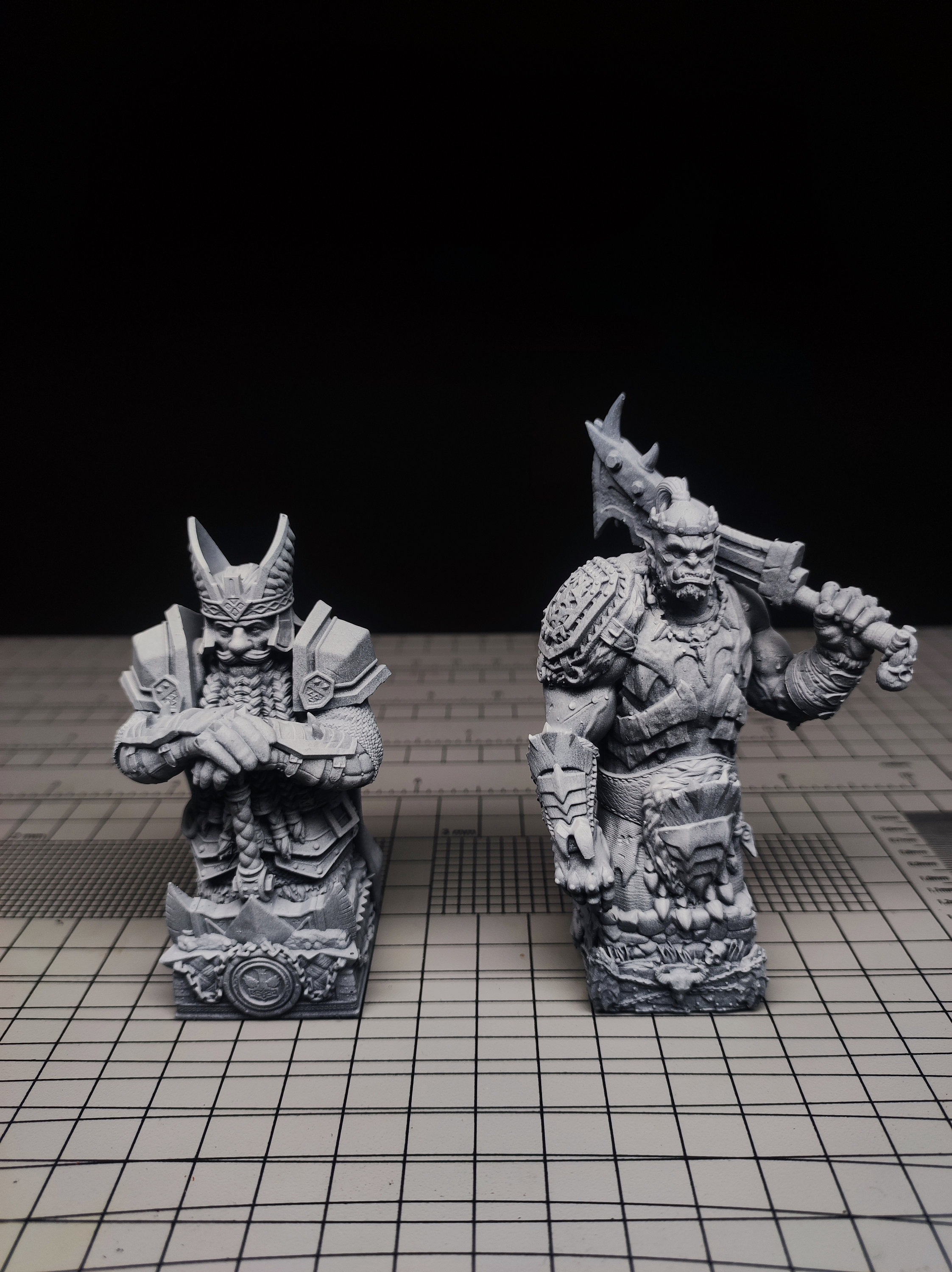 Dwarven Chess Pieces 16 Parts 3D Printed STLFLIX Fantasy D&D Tabletop ...