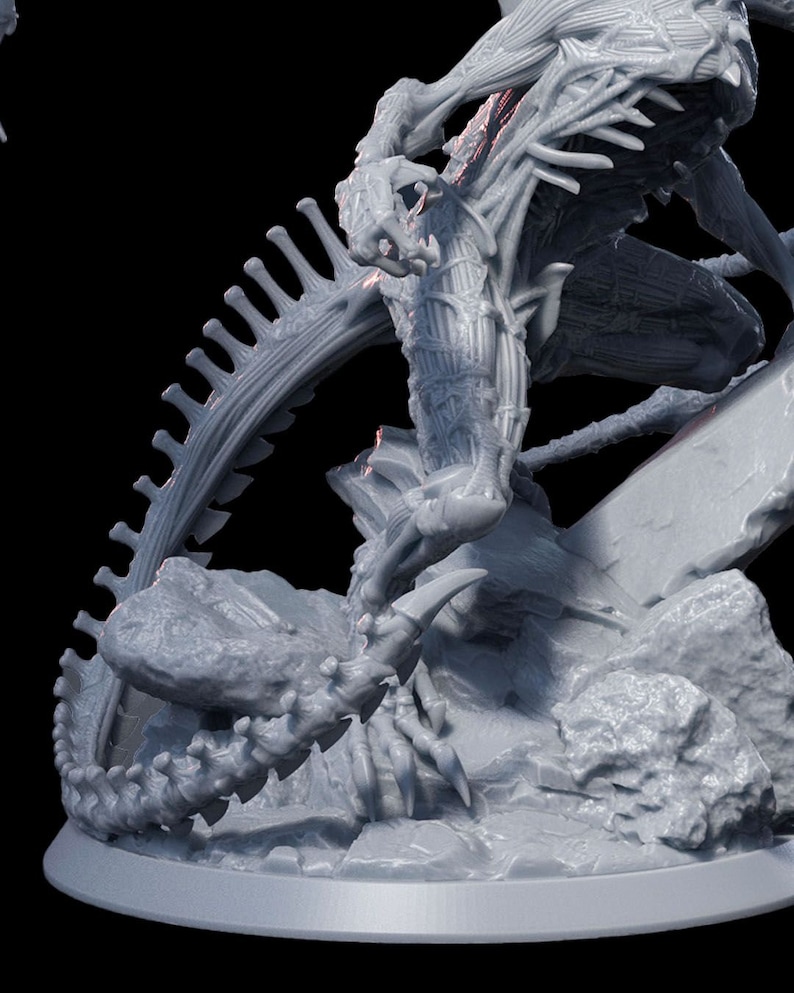 Dracolich STLFLIX Dnd Fantasy RPG Miniature 3D Printed Role Playing ...