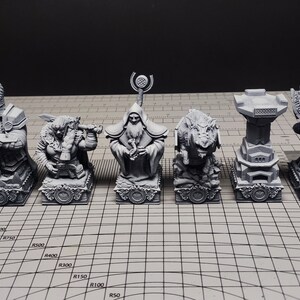 Dwarven Chess Pieces 16 Parts 3D Printed STLFLIX Fantasy D&D Tabletop ...