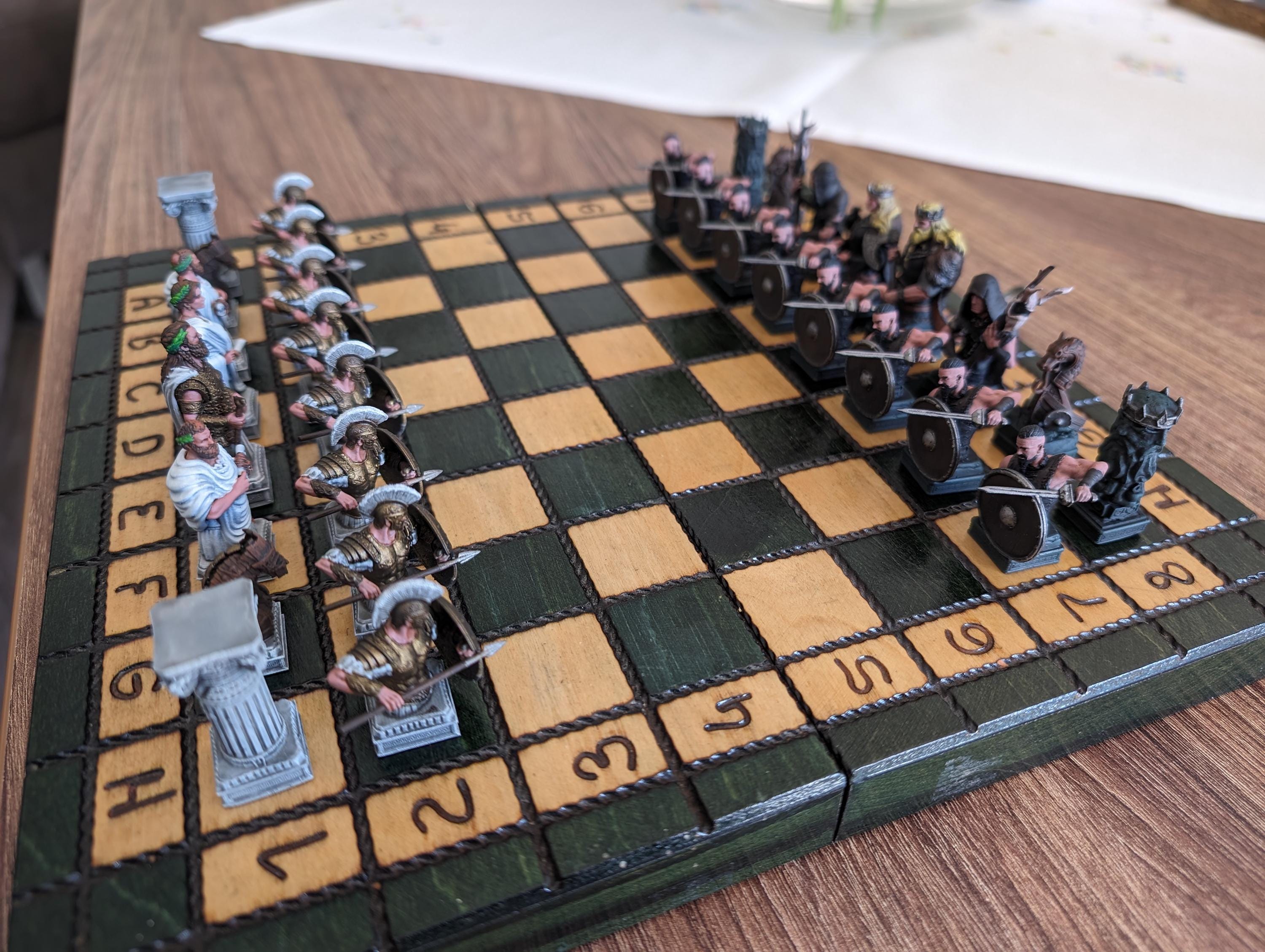Viking Chess Pieces - 16 Parts - 3D Printed - STLFLIX - Fantasy ...