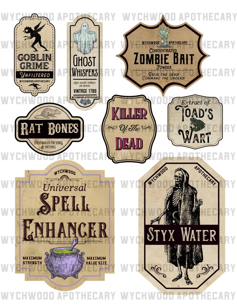 Printable Halloween Potion Labels - Etsy