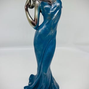 Lady Figurine in Blue/ Blue Accent Statue/ Resin Accent Home Decor ...