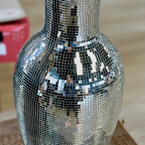 Silver Mirrored Vase/ Reflective Large Vase/ Silver Large Vase/ Silver ...
